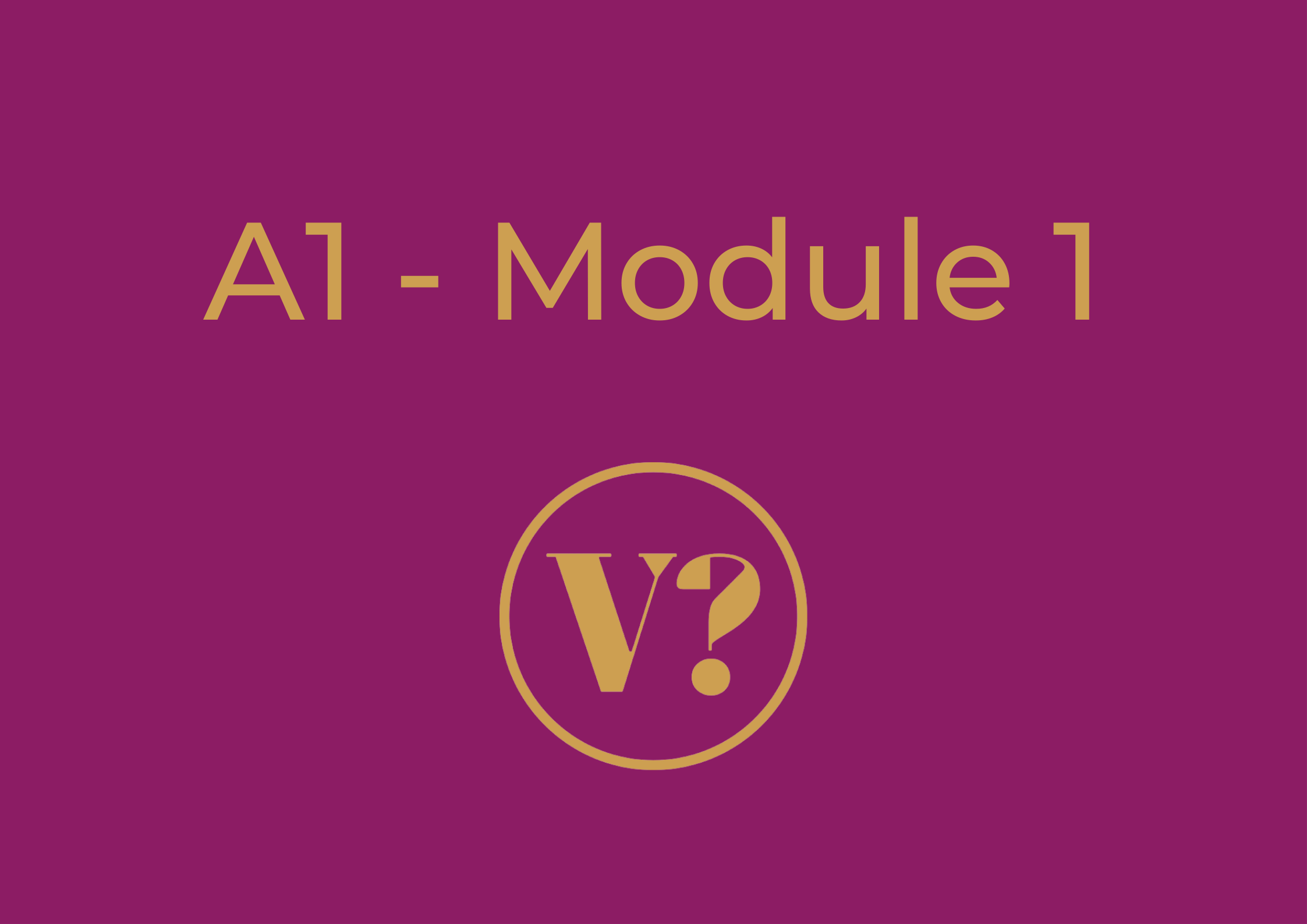 A1 - Module 1 - Voulez-vous?